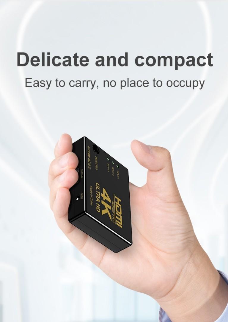 4K x 2K HDMI Switch 3x1 3 Port Switcher Selector 1080p w/ IR Remote ...