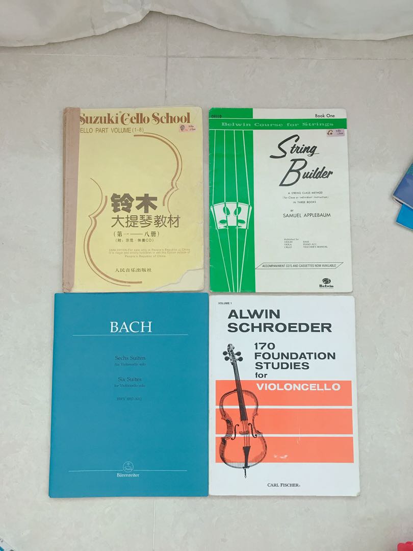 大提琴書 Cello books, 興趣及遊戲, 音樂、樂器 & 配件, 樂器配件 - Carousell