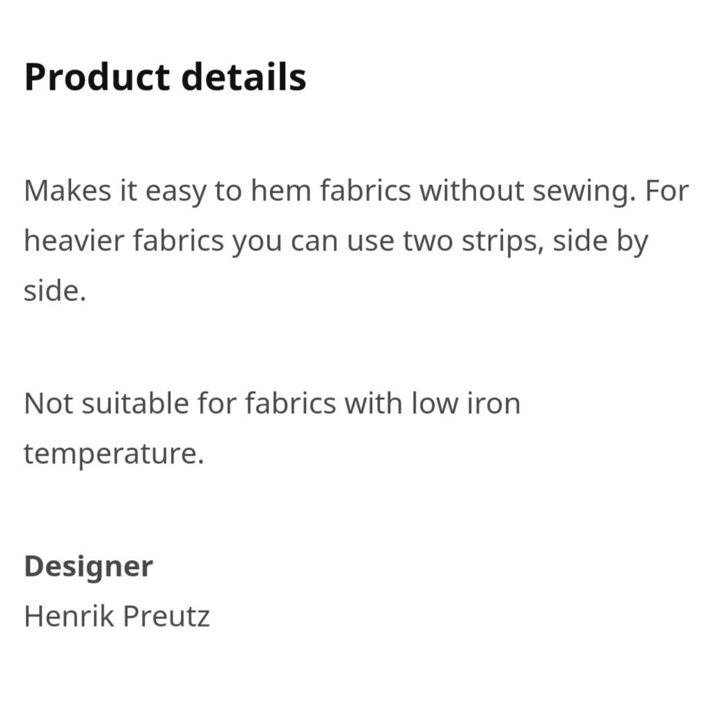 宜家布料/窗簾熨貼 Ikea SY Iron-On Hemming Strip, 傢俬＆家居, 家居裝飾, 窗簾 - Carousell