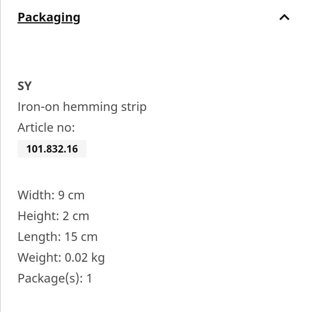 宜家布料/窗簾熨貼 Ikea SY Iron-On Hemming Strip, 傢俬＆家居, 家居裝飾, 窗簾 - Carousell