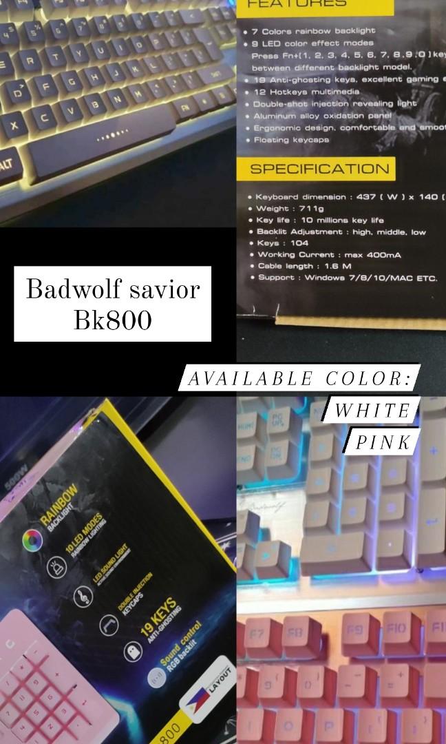 Badwolf Gaming Keyboard Savior BK800 brand new, Computers & Tech, Parts ...