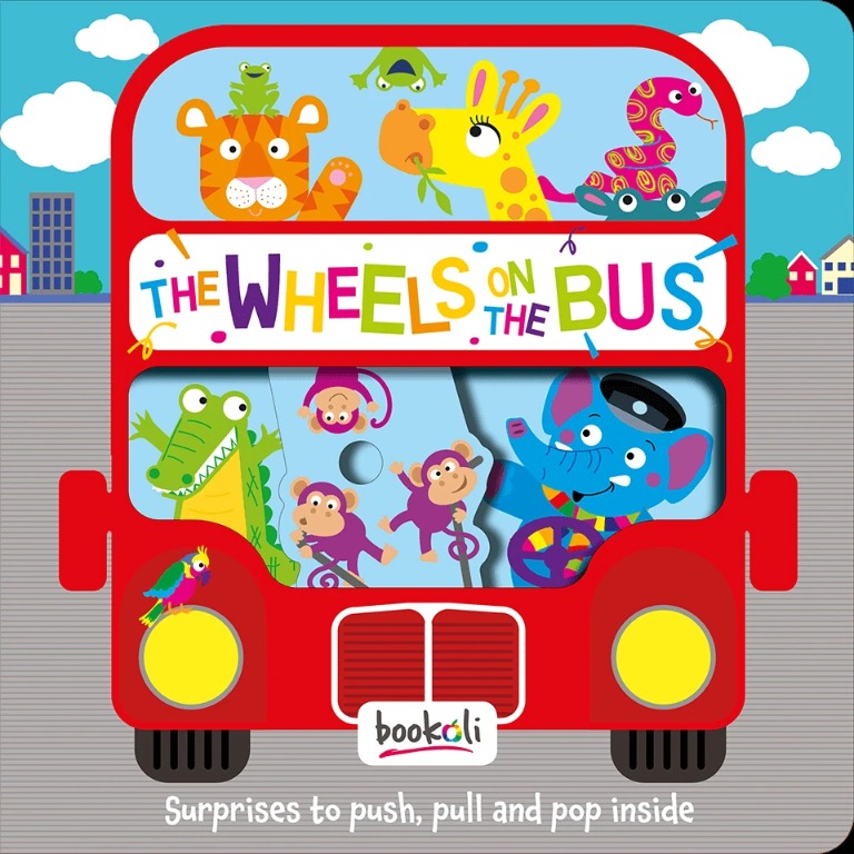 (BNIP) Children's Interactive Board Book - Wheels on the Bus, Hobbies ...