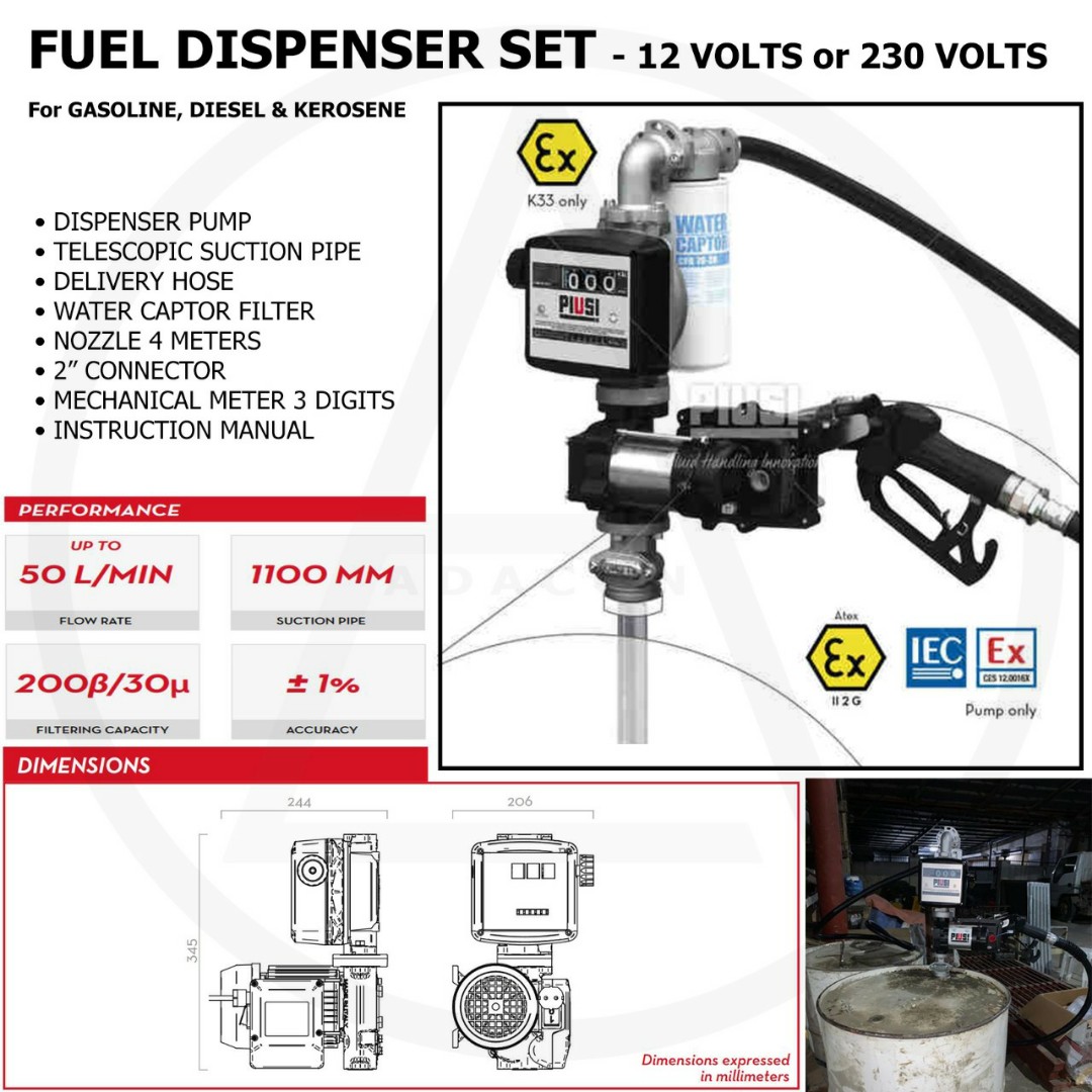 Diesel Dispenser Pump Set Diesel Gasoline Transfer Pump, Commercial ...