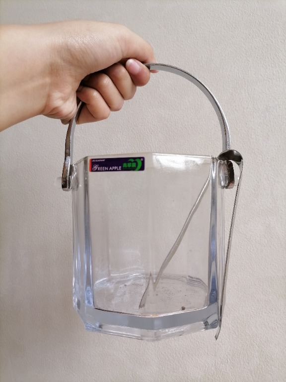 Geometric Italian Ice Bucket with Tongs, Furniture & Home Living ...