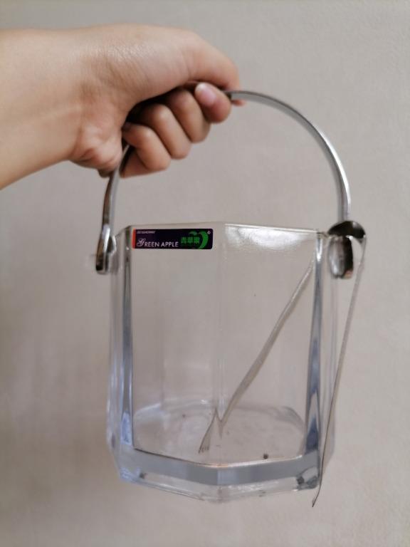 Geometric Italian Ice Bucket with Tongs, Furniture & Home Living ...