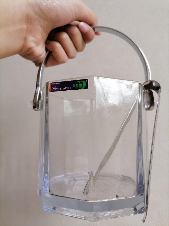 Geometric Italian Ice Bucket with Tongs, Furniture & Home Living ...