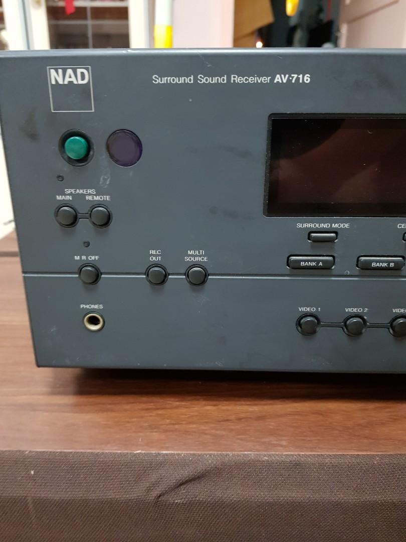 NAD AV-716 Amplifier Surround Sound Receiver, Audio, Soundbars ...