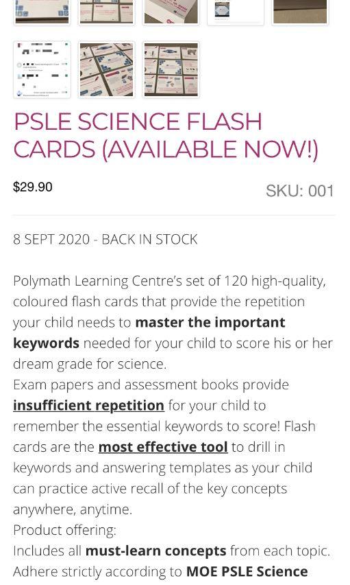 Polymath PSLE Science Flash Cards, Hobbies & Toys, Books & Magazines ...