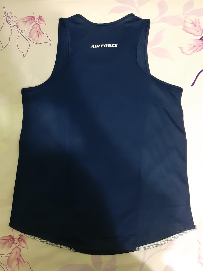 RSAF Air Force PT Army SAF Running Singlet Blue S, Men's Fashion, Tops ...