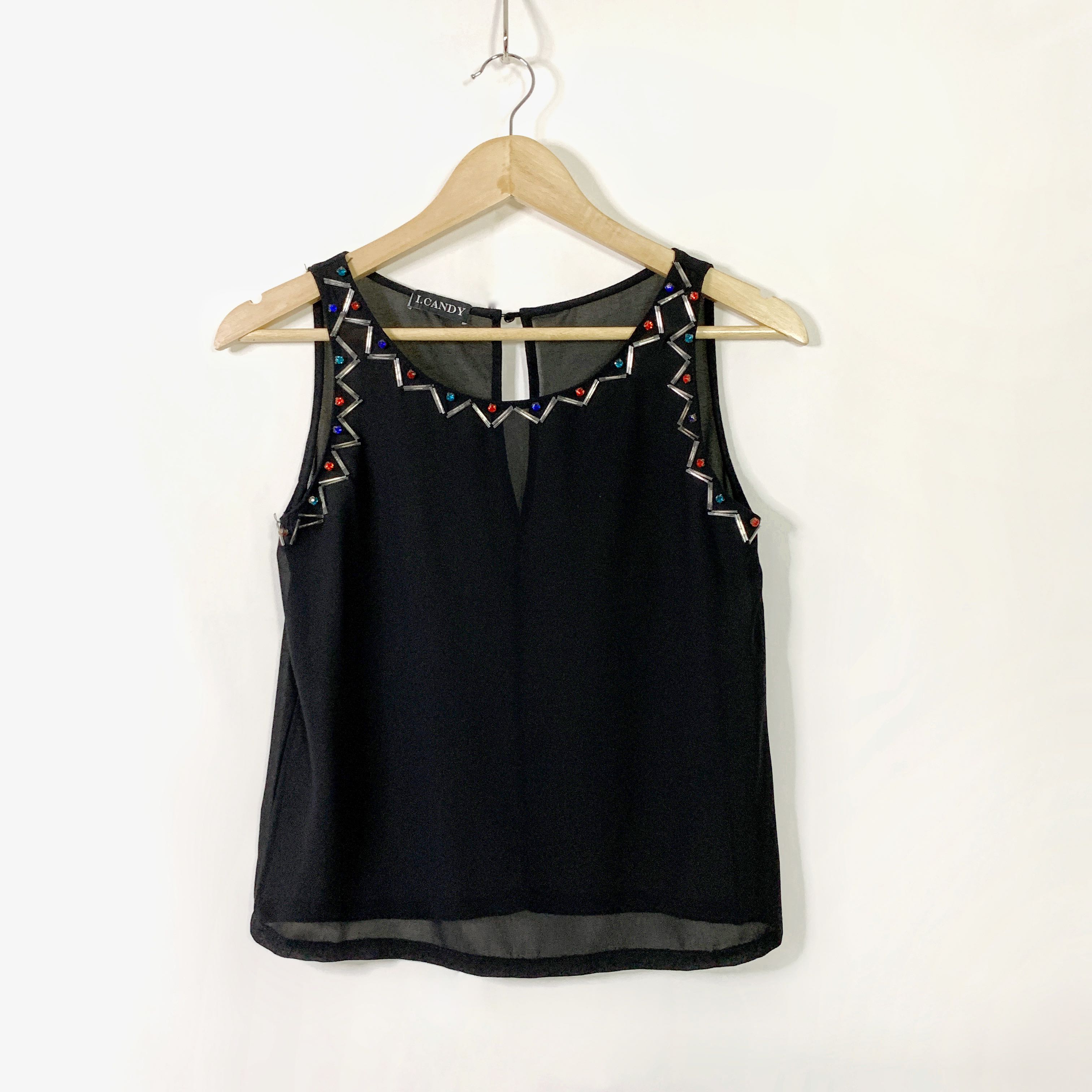 Beaded Black Sheer Top, Women's Fashion, Dresses & Sets, Traditional ...