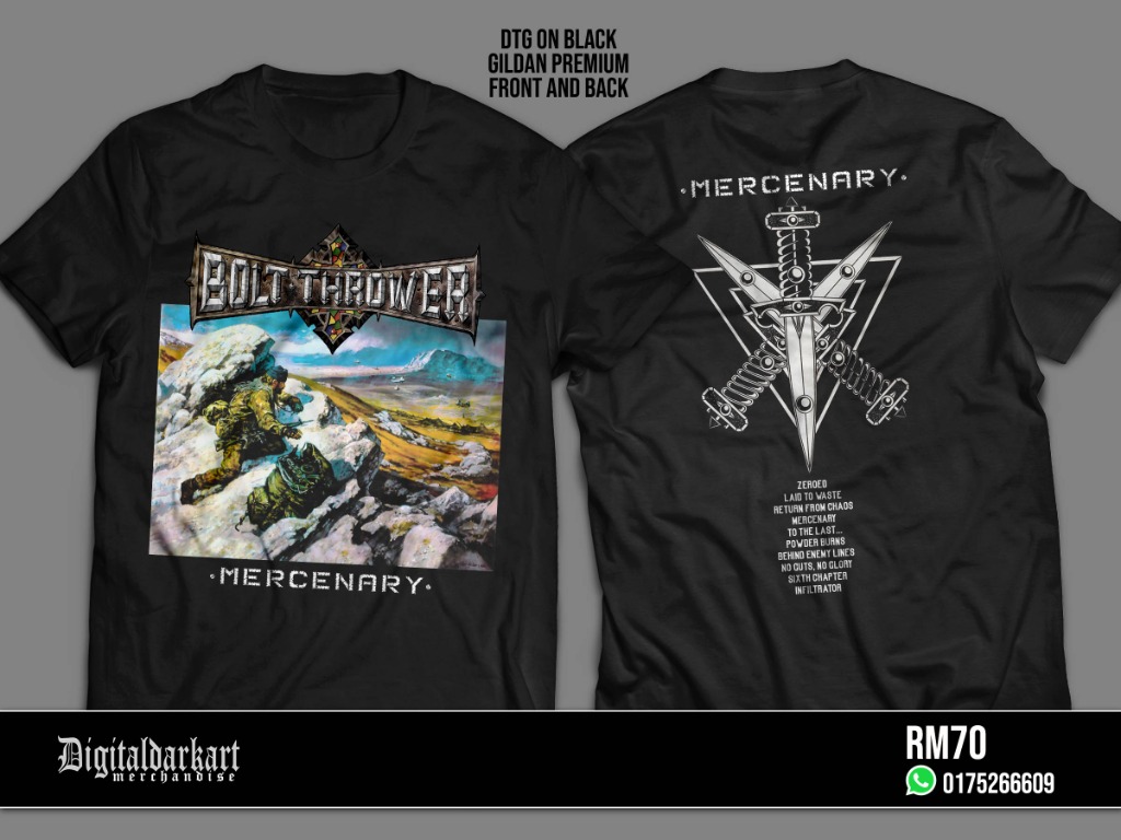 T-Shirt Bolt Thrower - Mercenary, Men's Fashion, Tops & Sets, Tshirts ...
