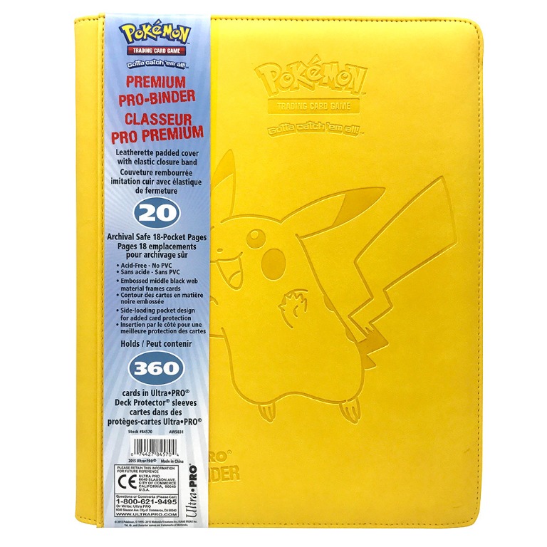 Ultra Pro - Pikachu 9-pocket Premium PRO-Binder for Pokémon #84570 ...