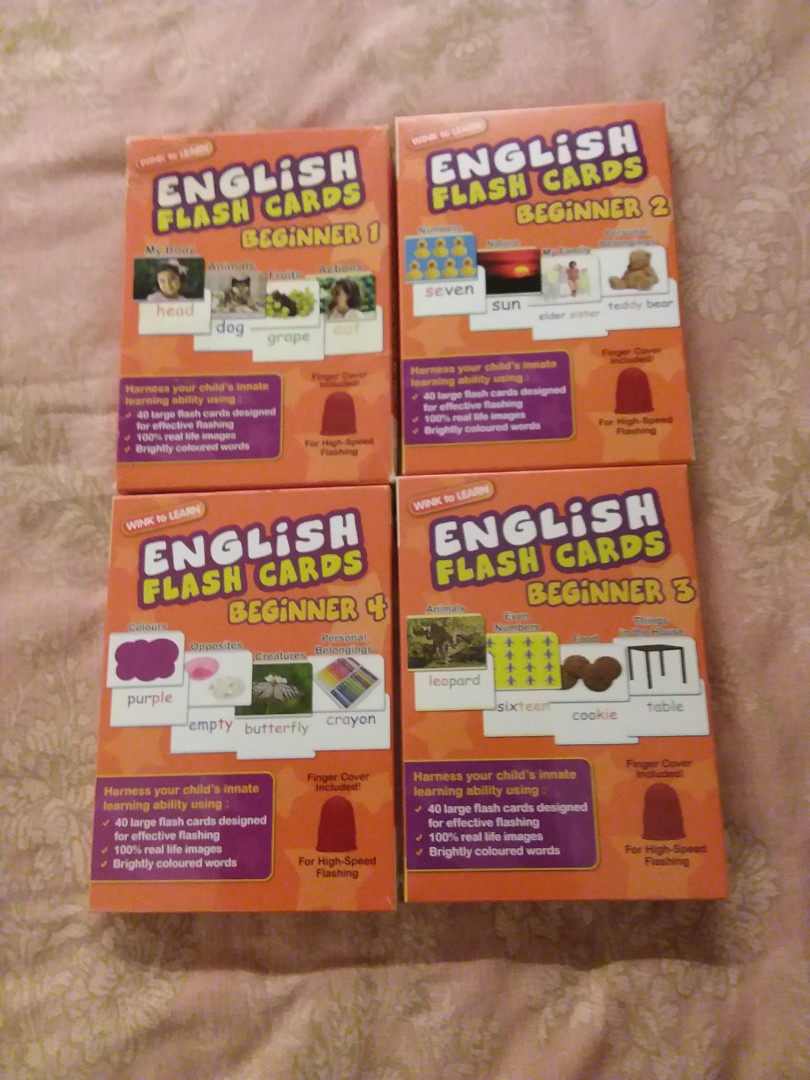 WINK to LEARN English Flash Cards. Beginner 1 to 4. $50 for 4 boxes ...