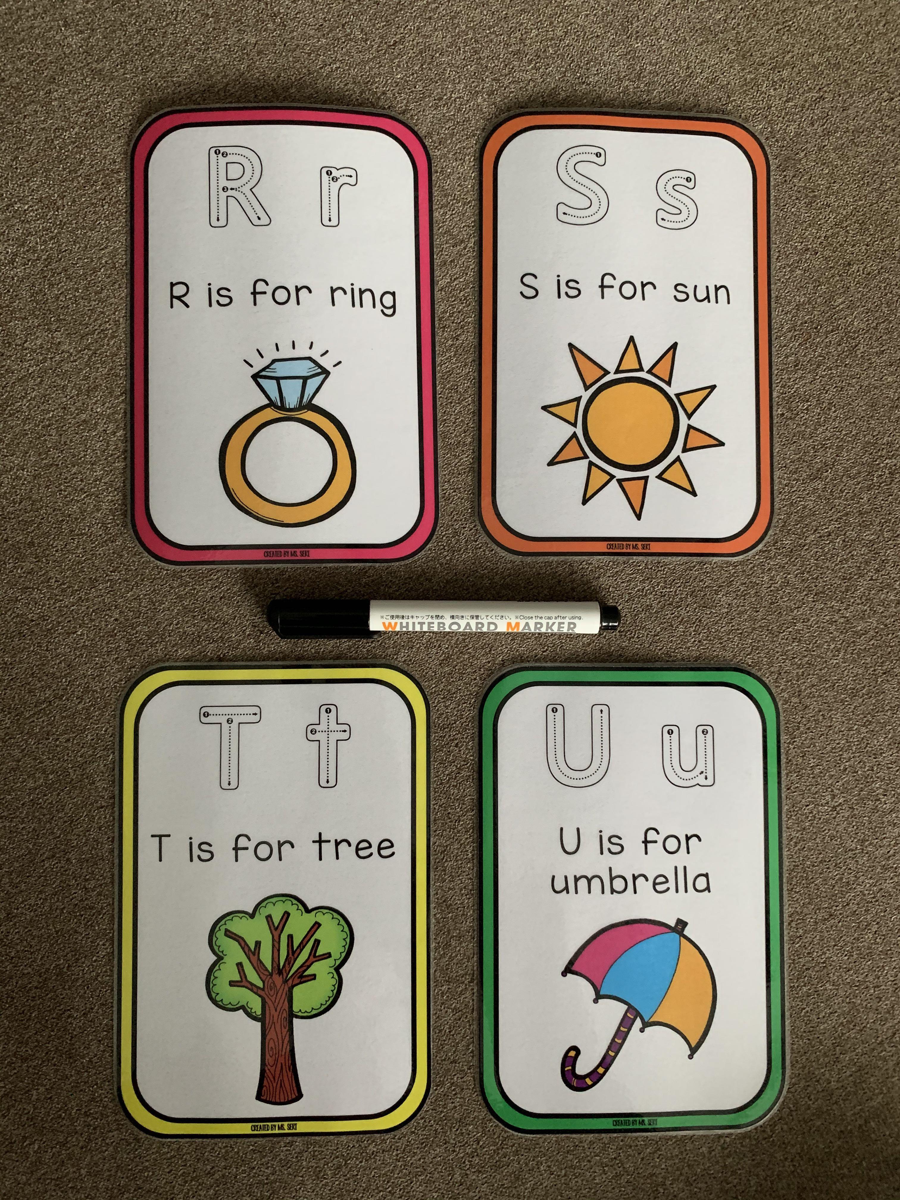 Write & Wipe Alphabet Tracing Cards, Hobbies & Toys, Books & Magazines ...