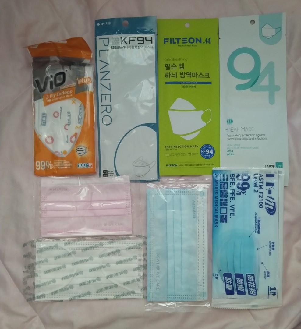 散裝口罩12個 （filtson KF94 / Healmade KF94 / Planzero KF94 / VIO 三防 ...