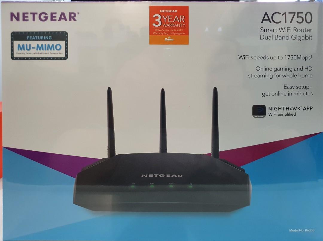 BNIB Netgear R6350 AC1750 Smart WiFi Router Dual Band Gigabit ...