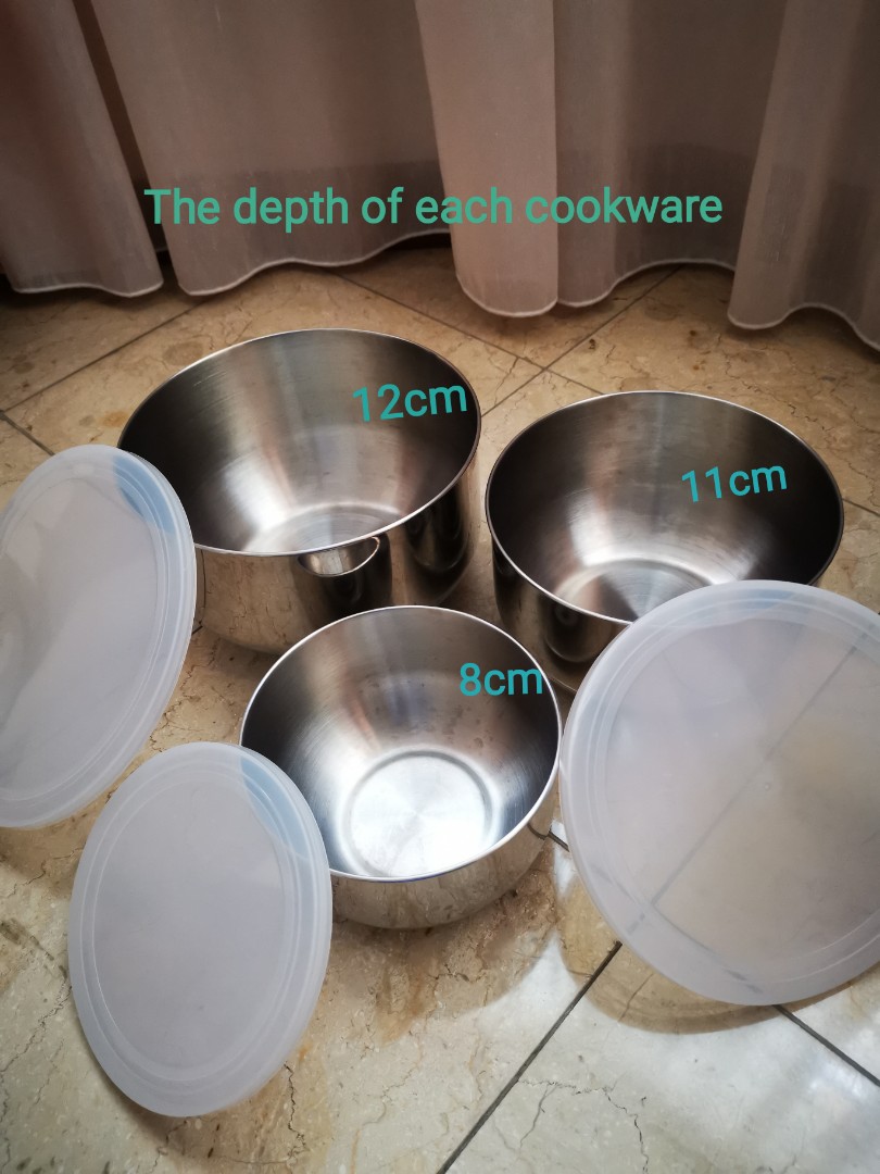 BRAND NEW!! iCook 3-pc Stainless Steel cookware/ mixing bowl, Home ...
