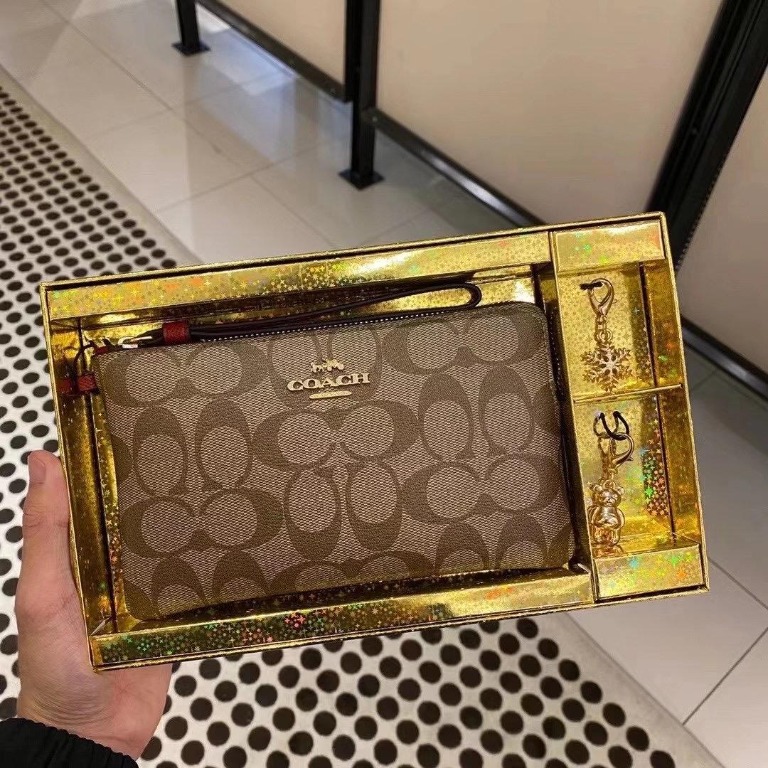 Coach Christmas Special Set - Coach Small Wristlet + 2 Charm, Luxury ...