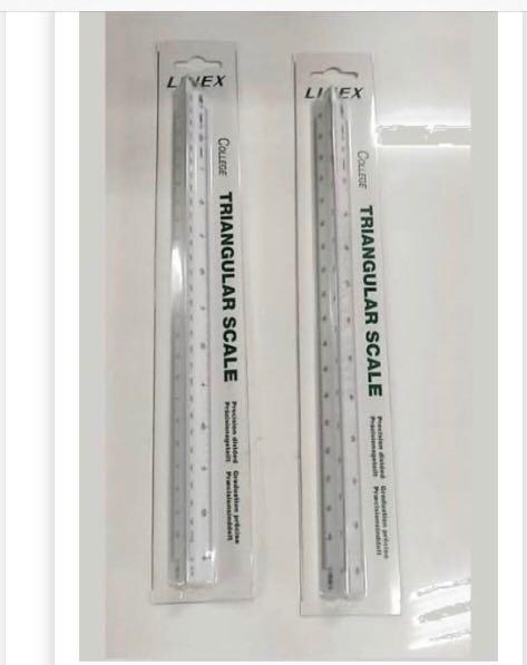 LINEX Triangular Metric Scale 1:25,1:50 etc, Hobbies & Toys, Stationary ...