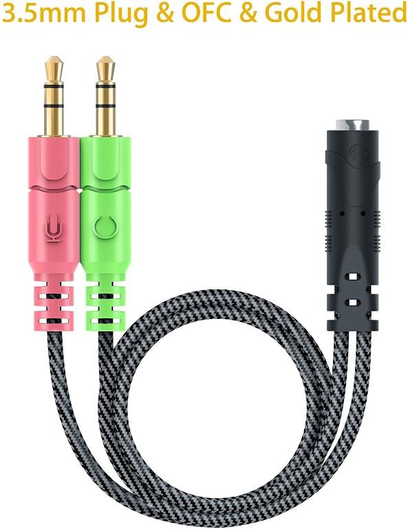 MillSO 3.5mm Jack Adapter CTIA - Y Splitter Audio Cable Separate ...