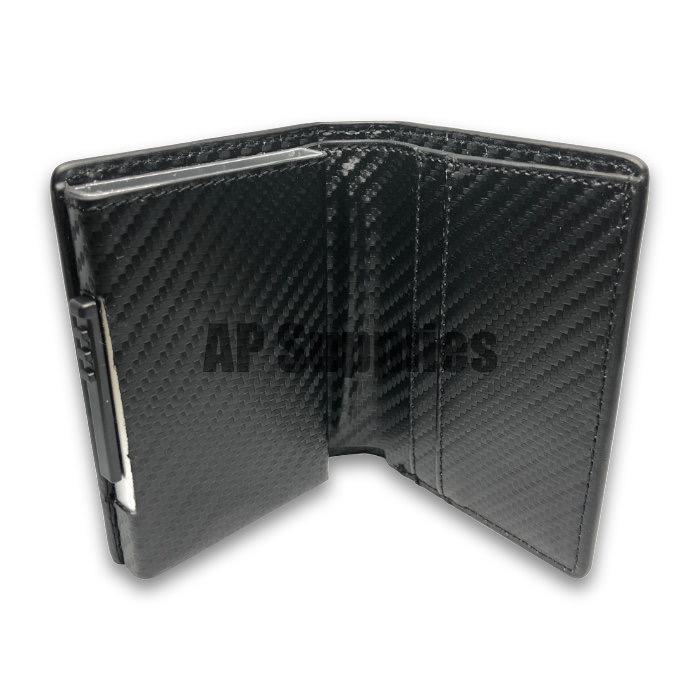 Minimalist Leather Wallet With Spring Loaded Push Pop-up Credit Card ...