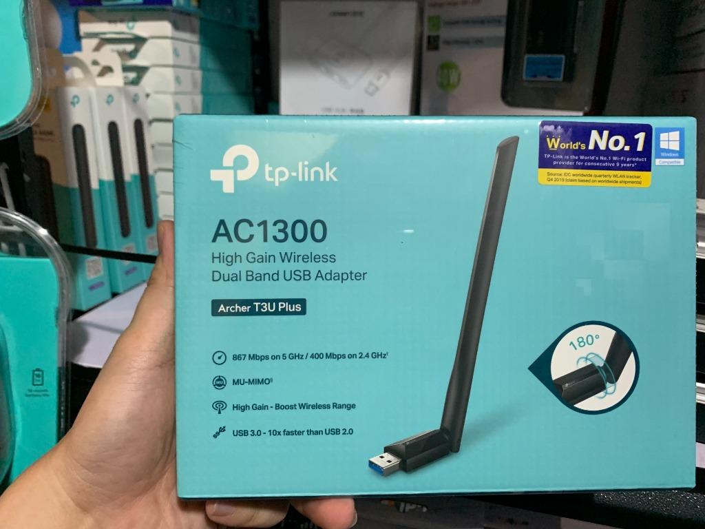 Tp-Link Archer T3U Plus AC1300 High Gain Wireless Dual Band USB Adapter ...