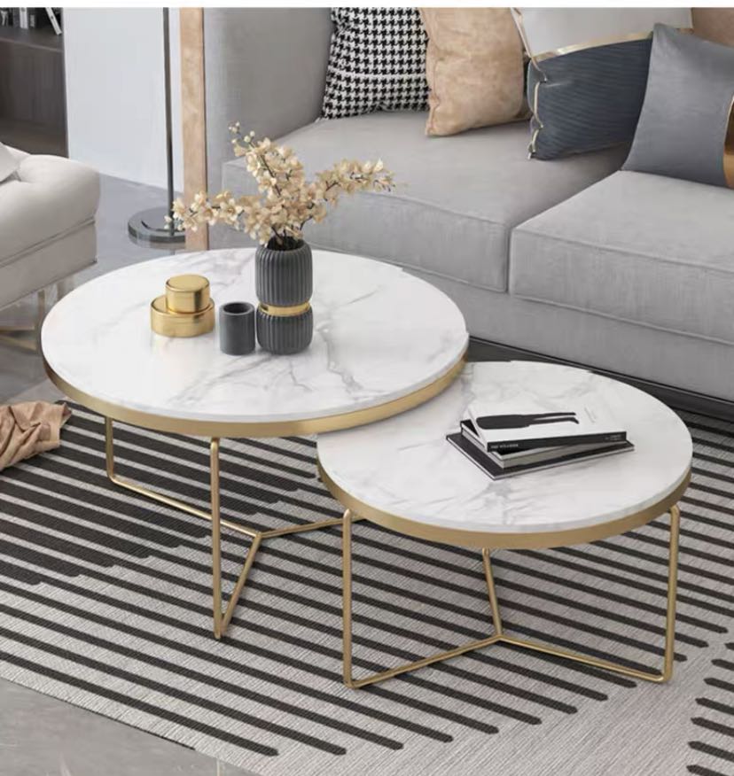 White marble with gold legs coffee table, Furniture & Home Living ...
