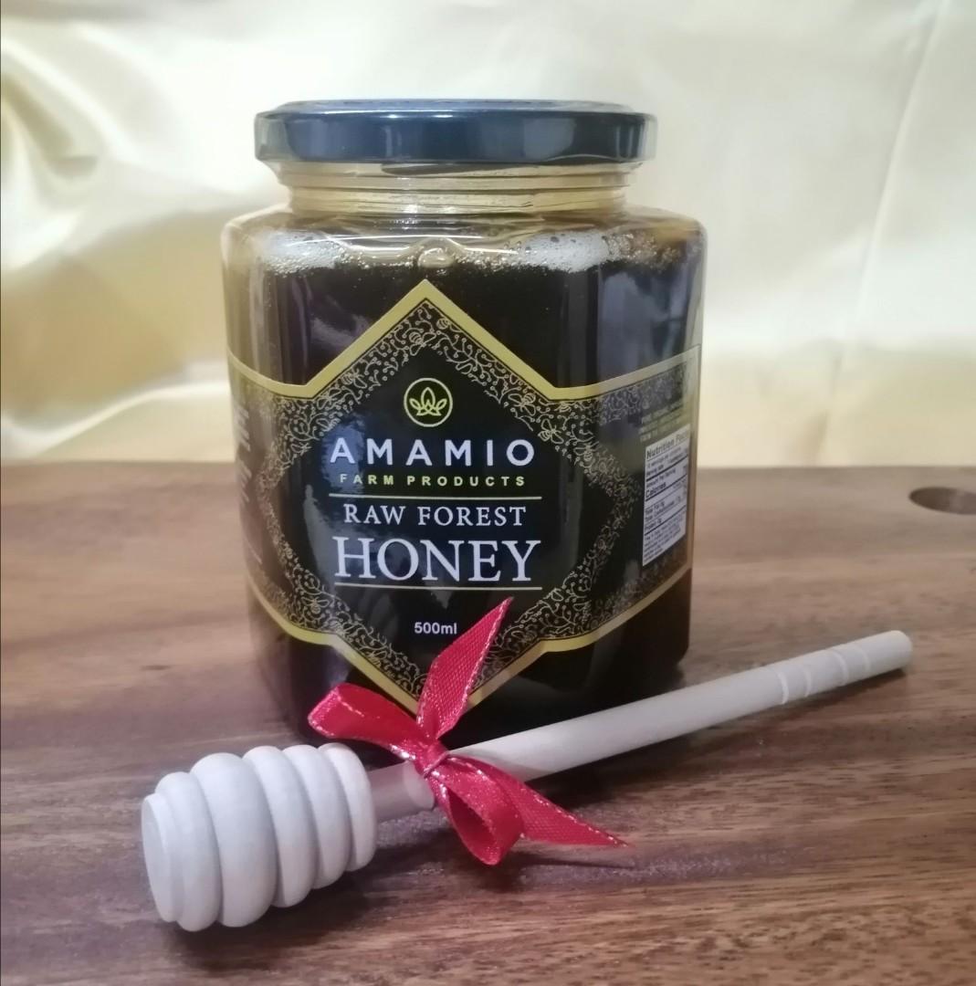 Amamio Raw Forest Honey 500 ML - FREE HONEY DIPPER, Food & Drinks ...