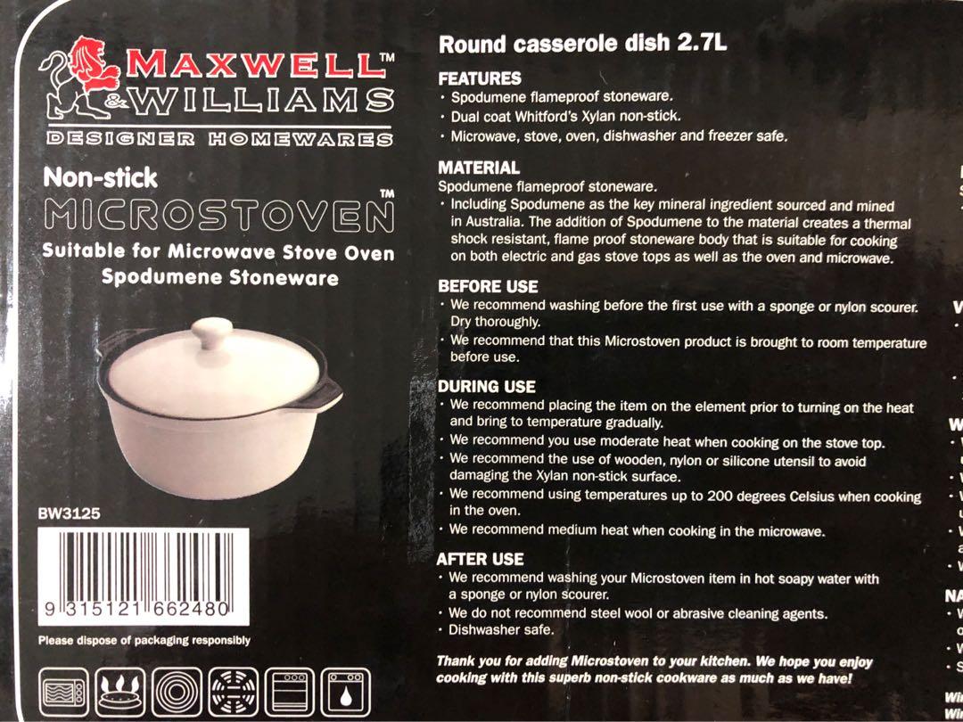 BNIB Maxwell Williams Non-stick Microstoven Stoneware Round Casserole ...