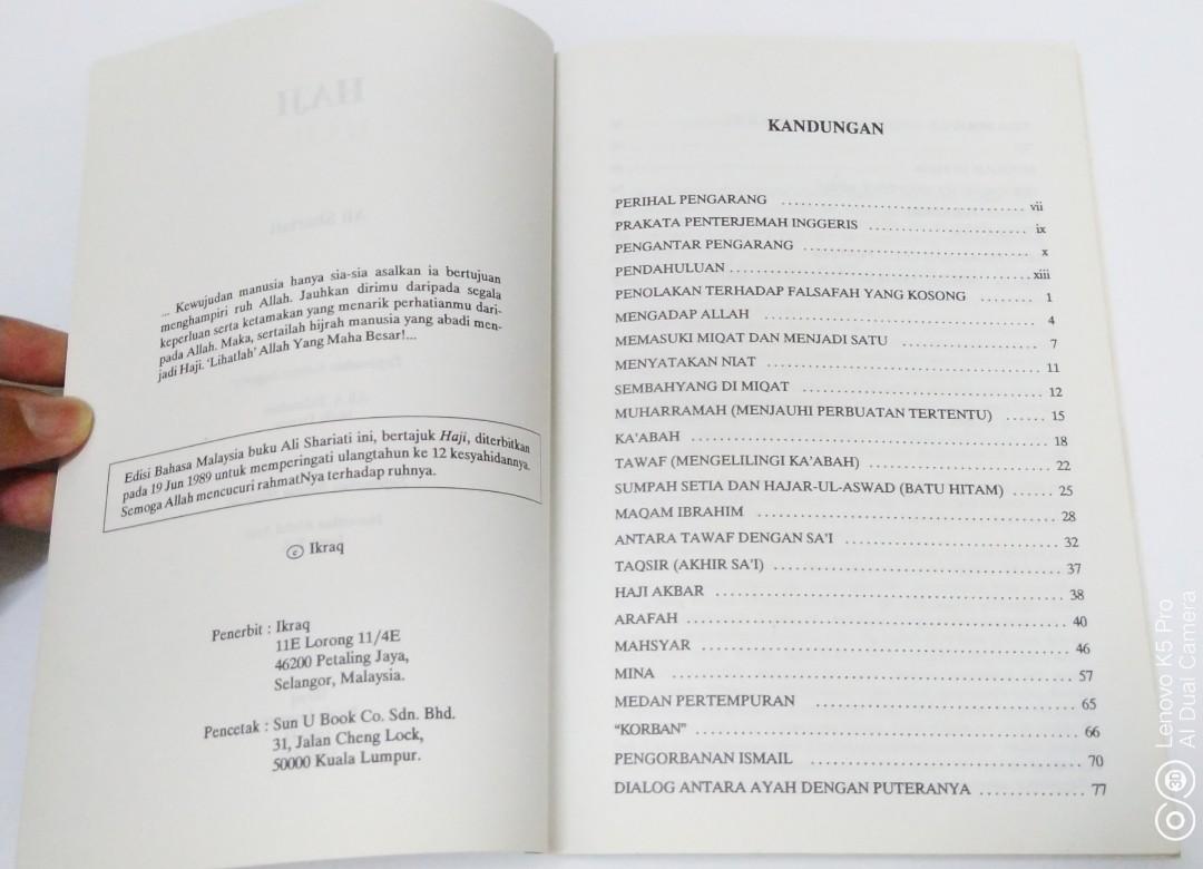 Buku Haji - Dr. Ali Shariati, Hobbies & Toys, Books & Magazines ...