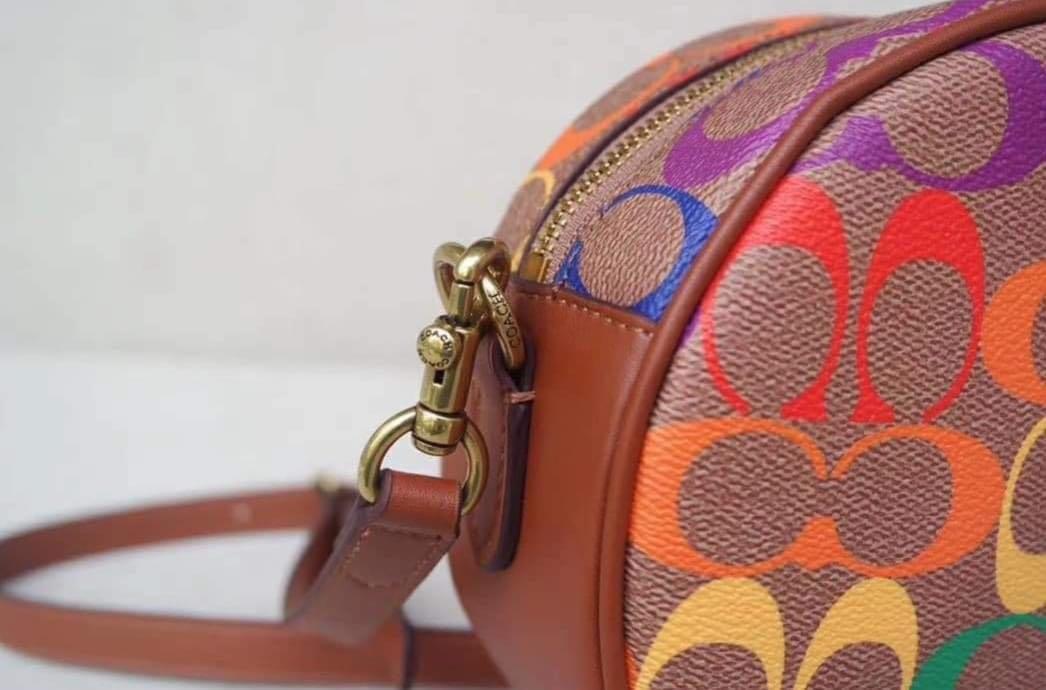 Coach circle crossbody in rainbow signature canvass, Luxury, Bags ...