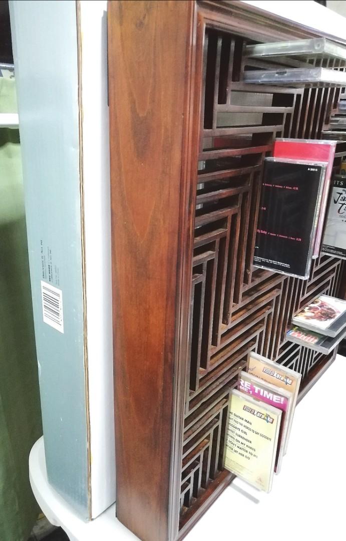 Decorative 81 Pieces CD Wall Storage Rack Sturdy Wood Construction ...