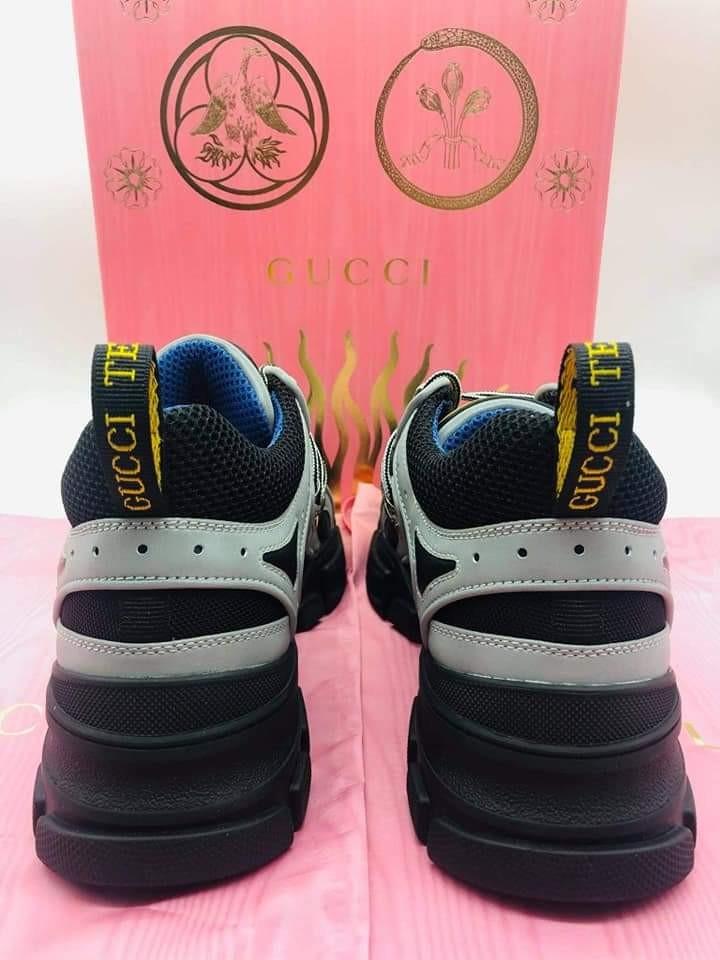 GUCCI FLASHTREK SEGA REFLECTIVE GREY SHOE SNEAKERS, Men's Fashion ...
