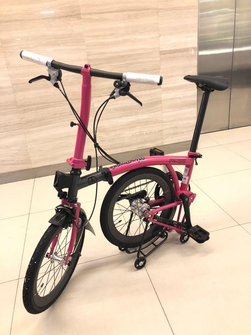 Pikes Gen 2 Limited Edition Pev GREY PINK (Fold and Roll like BROMPTON ...