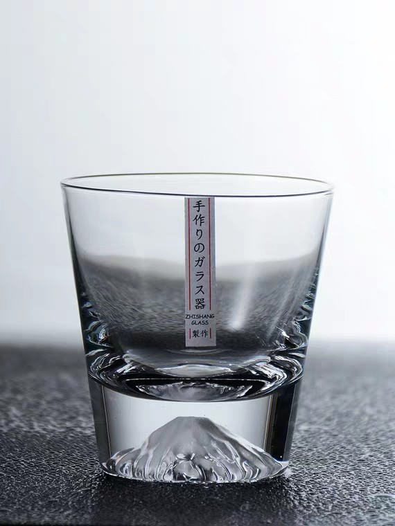 [Instock]Japanese Fuji Glass Cup Snow-capped Mountain Glass Whiskey ...