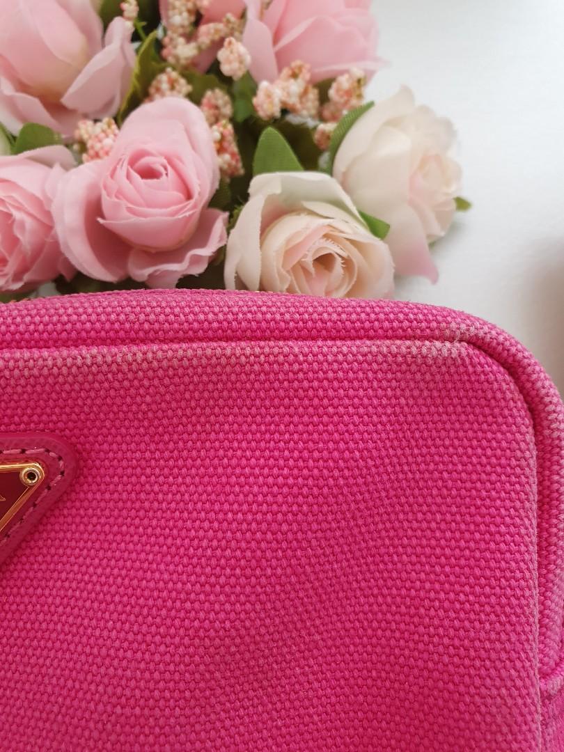 (RECEIPT) Authentic PRADA pink pouch, Luxury, Bags & Wallets on Carousell