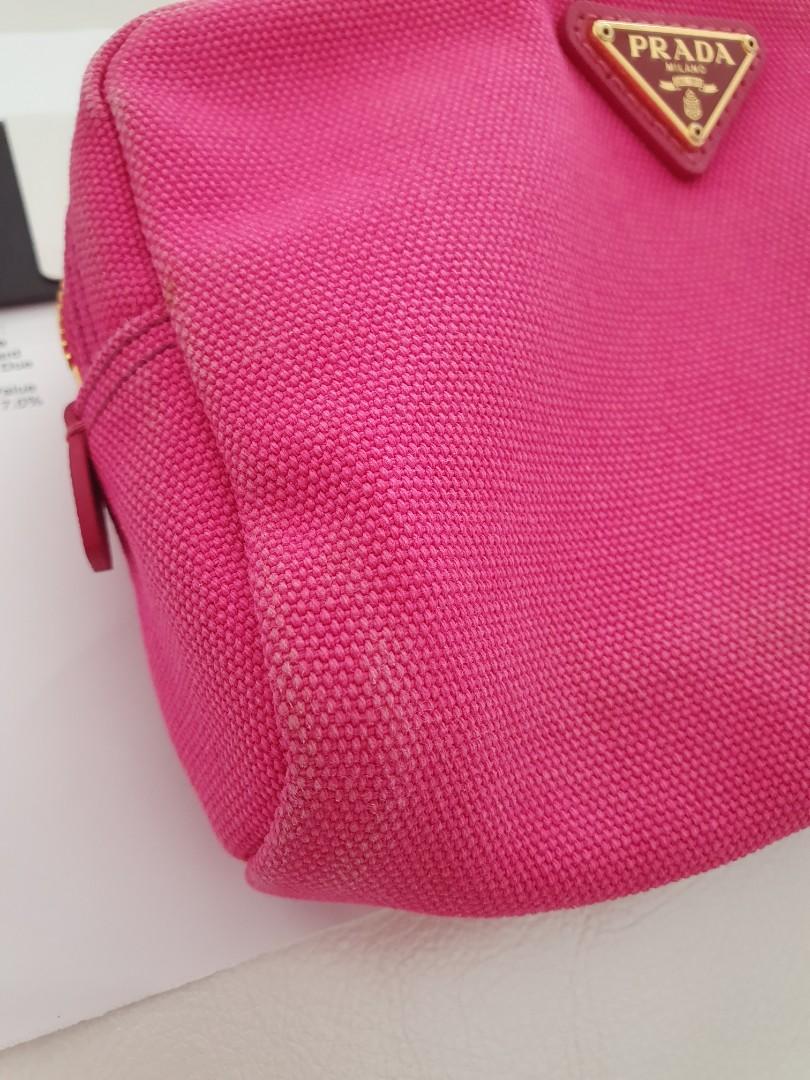 (RECEIPT) Authentic PRADA pink pouch, Luxury, Bags & Wallets on Carousell