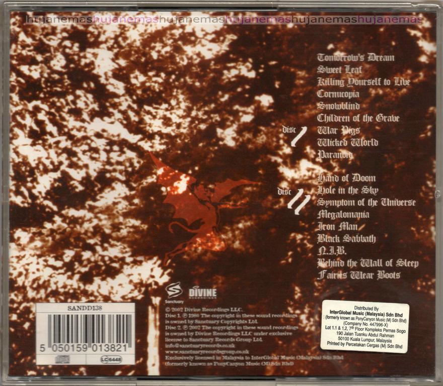 BLACK SABBATH - Past Lives 1980 / 2002 SANCTUARY RECORDS DELUXE EDITION ...