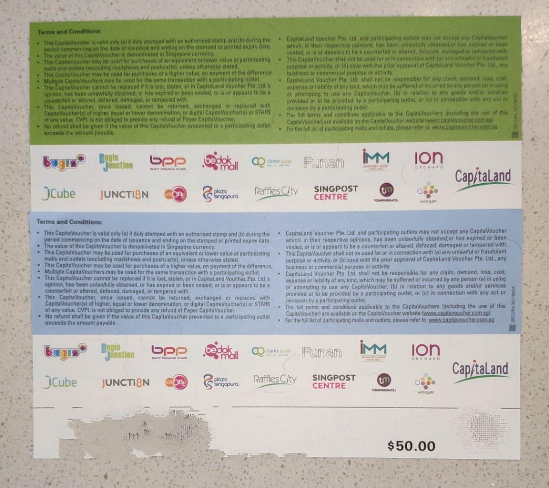 CapitaVoucher Capitaland Capita Mall Voucher, Entertainment, Gift Cards ...