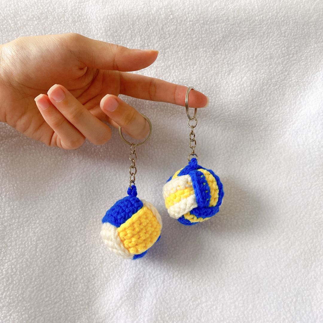 crochet volleyball key chain, Hobbies & Toys, Stationery & Craft ...