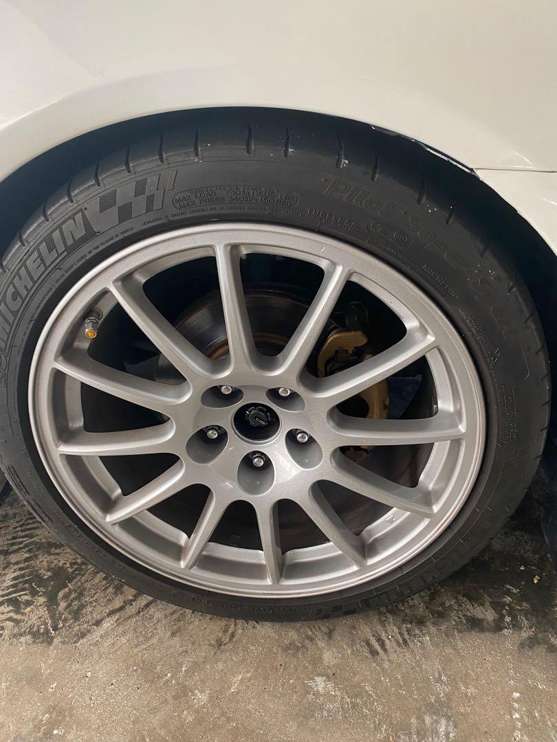 18” Evo x original stock rims can fit lancer ex, Car Accessories, Tyres ...