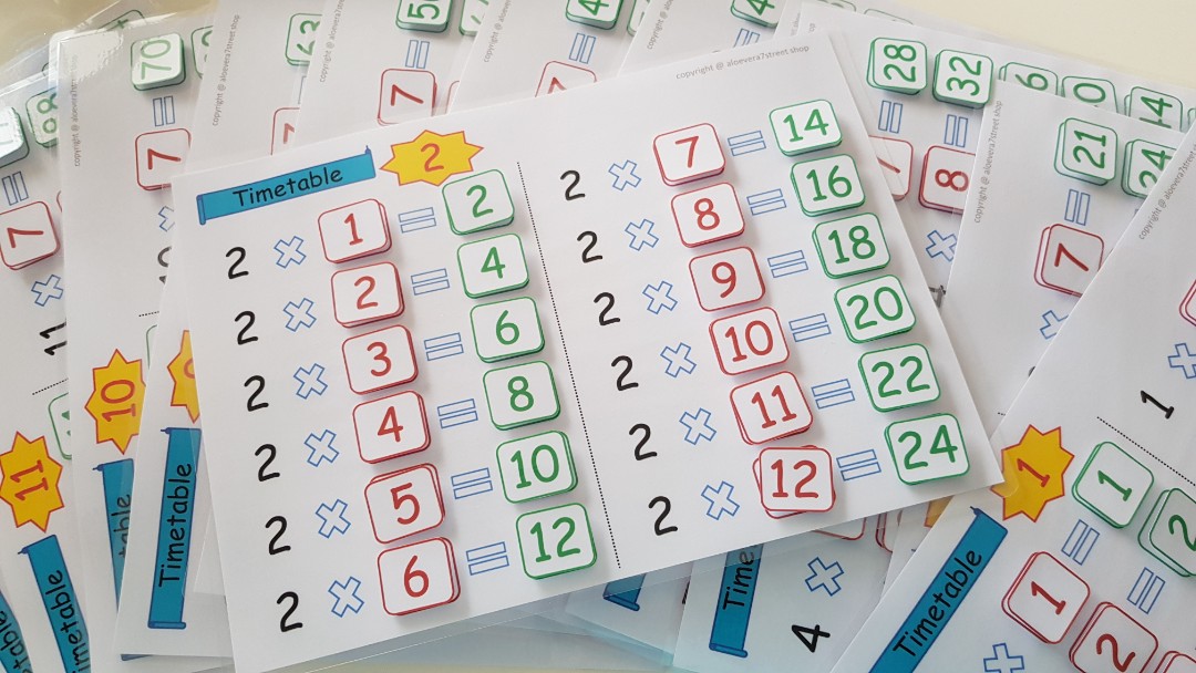 Interactive Multiplication / Timetable velcro learning, Hobbies & Toys ...