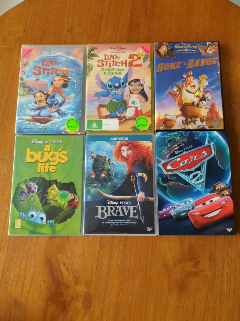 Lilo & Stitch 1 & 2, Home on the Range, a Bug's life, Brave, Cars 2, TV ...