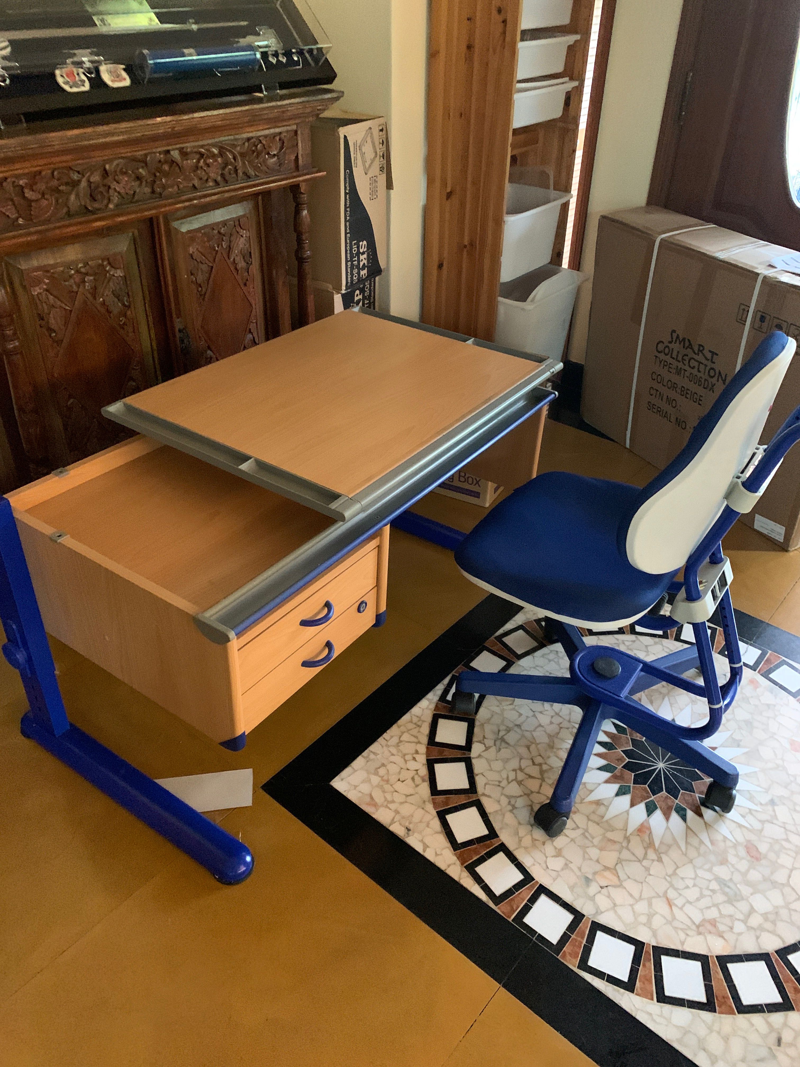 Moll Ergonomic Study Desk Table + Chair Set, Furniture & Home Living ...