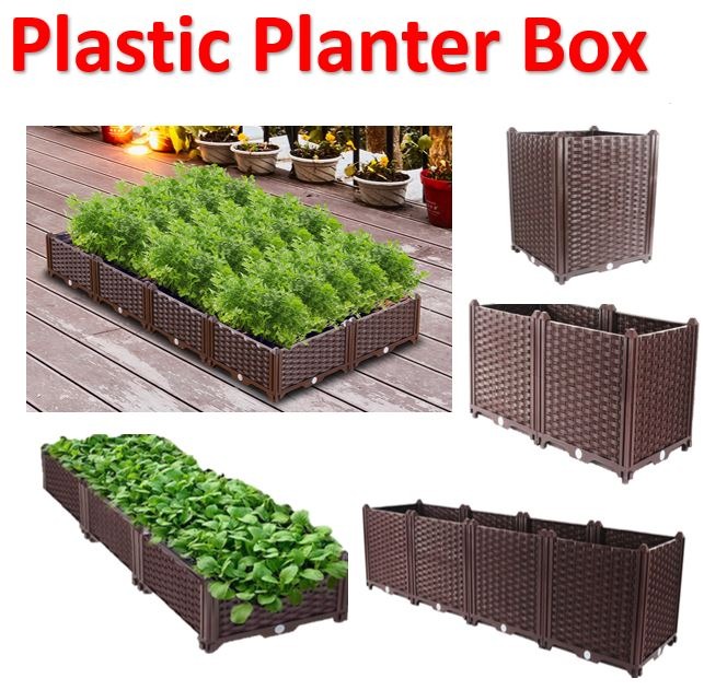 Plastic Planter Box Home Balcony Plastic Flower Pot Indoor Vegetable ...