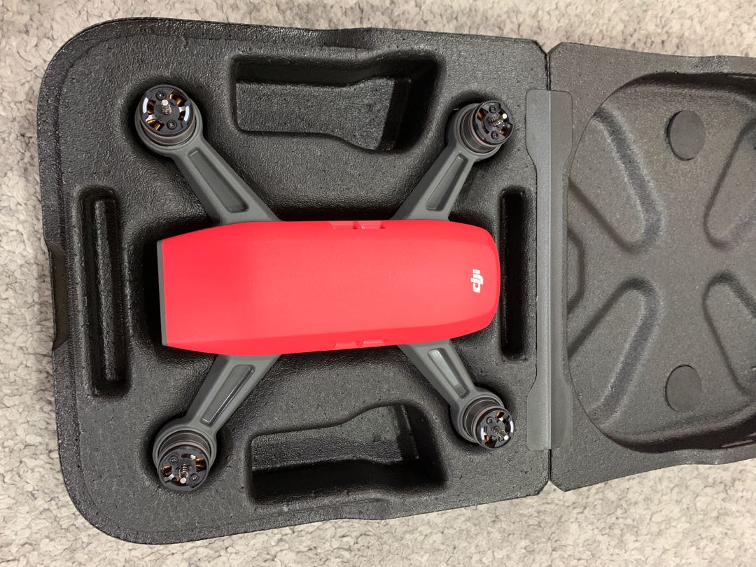 RED DJI Spark drone, Photography, Drones on Carousell