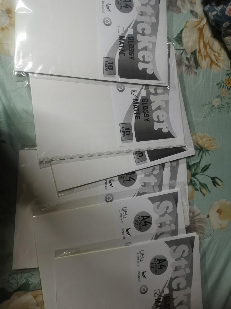 Sticker A4 Paper (Mate), Hobbies & Toys, Stationery & Craft, Stationery ...