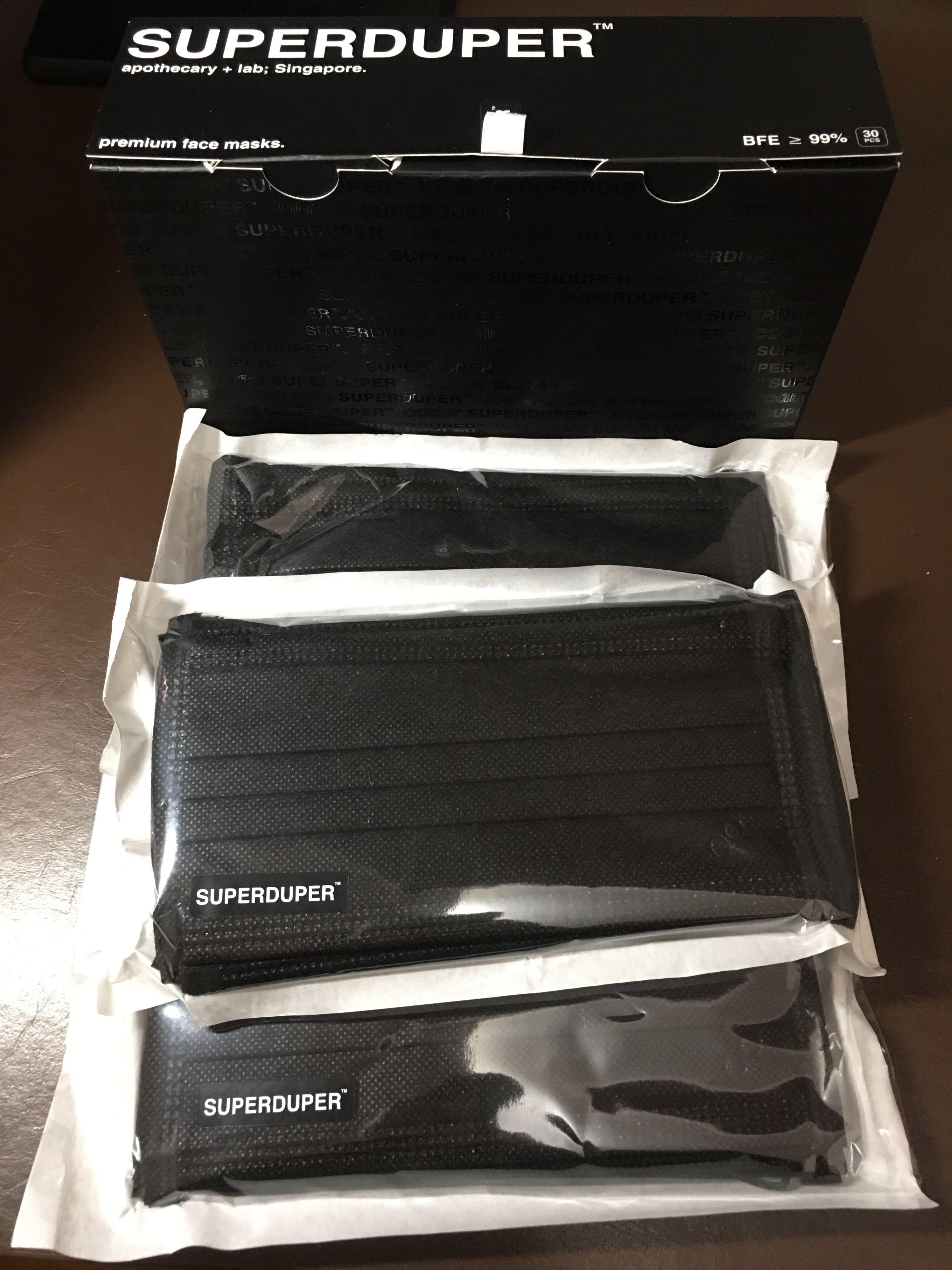 Superduper easy to breath 3ply premium disposable mask black colour BFE ...