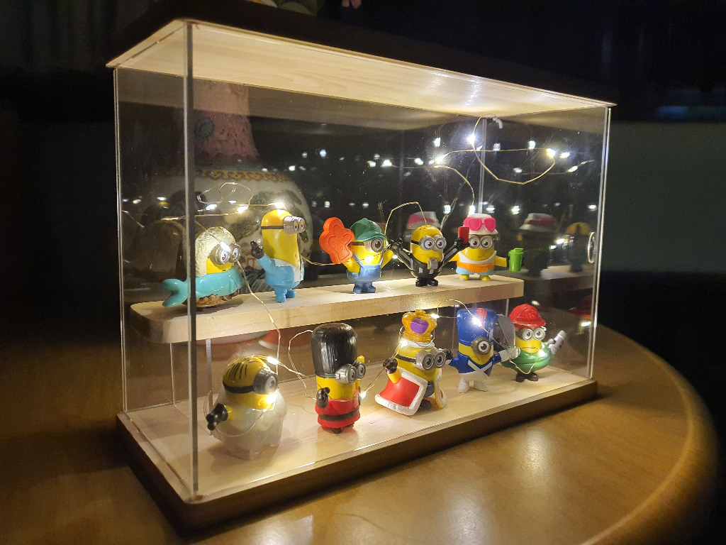 Figurines/Minion Display Box with LED (2 Tier), Hobbies & Toys, Toys ...