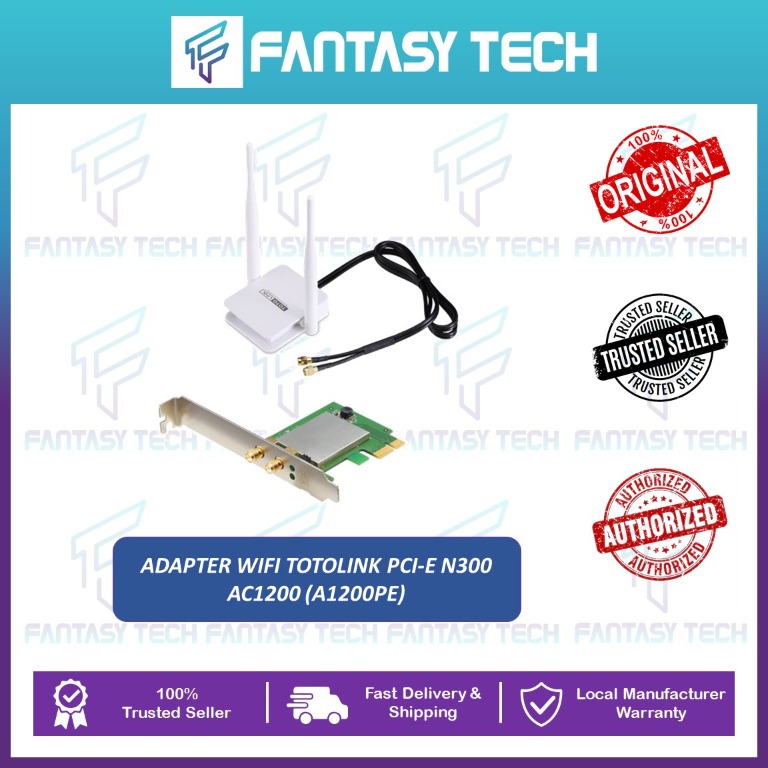 ADAPTER WIFI TOTOLINK PCI-E N300 AC1200 (A1200PE), Computers & Tech ...